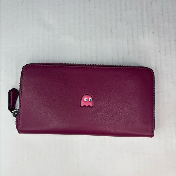 Coach | Bags | Coach X Signature Pac Man Calf Leather Zip Wallet In ...